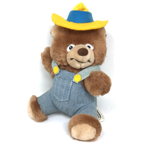 VTG Caltoy Whatabear Grrr Farmer Bear 7" Plush Stuffed Animal Overalls ...