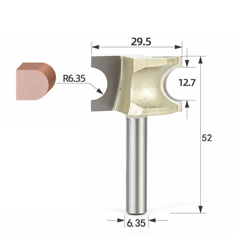 1/4" 1/2" Shank Bullnose Router Bit Set Bead Edge Moulding Profile ...