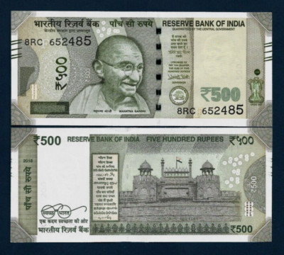India 500 RUPEES P-114 2018-2025 x 100 Pcs Lot BUNDLE GANDHI UNC Indian ...