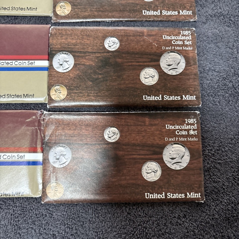 1984 And 1985 Uncirculated Coin Sets U.S Mint Original Government Lot ...