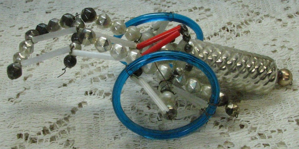 Victorian Mercury Glass Beaded Cannon Christmas Tree Ornament - Needs ...
