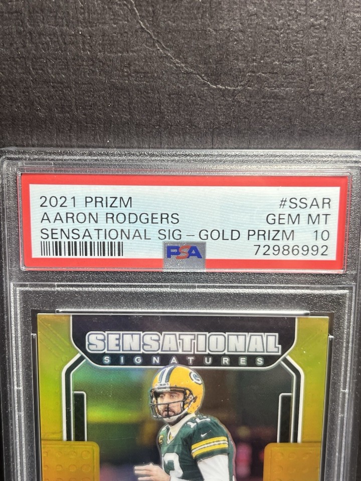 Aaron Rodgers Auto 2021 Panini Prizm Gold /5 Steelers PSA 10 Gem Mint ...
