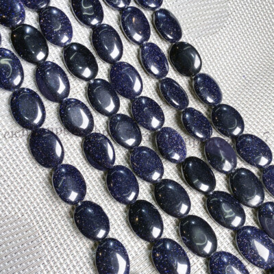 Natural Blue Sandstone Loose Beads 13x18mm Flat Oval Gemstone 15 ...