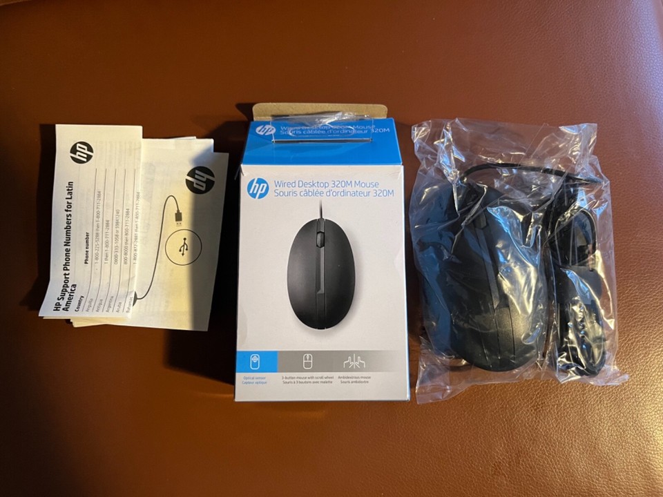 Official HP Wired Desktop 320M Mouse - Black NEW | eBay