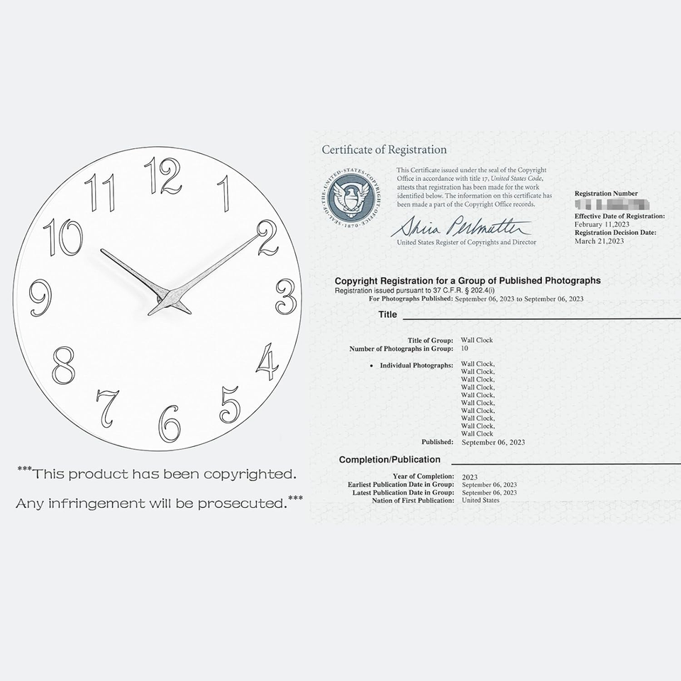 8" Modern Wall Clocks Battery Operated Silent Non Ticking Clock ...