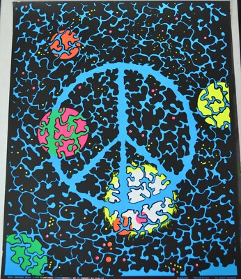 Vintage 1970s Universal PEACE Blacklight Poster | eBay