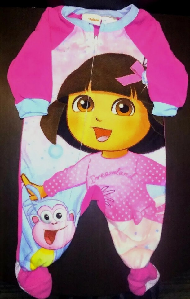 Nickelodeon Dora The Explorer Footed Pajamas For Baby Size 12 Months | eBay
