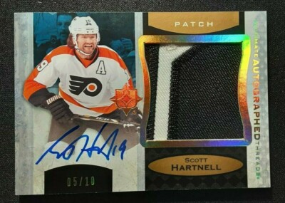 2006-07 UD Ultimate Autograph Threads Patch Scott Hartnell 5/10 ...