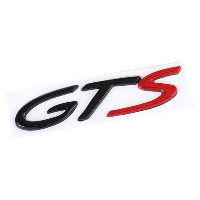 Glossy Black Red GTS Nameplate Emblem Car Rear Trunk Lid Badge for 911 ...