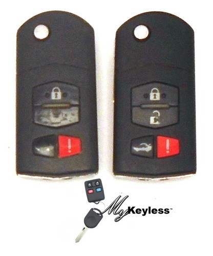 Lot x 2 Factory OEM Mazda RX-8 4 Button Keyless Entry Flip Remotes ...