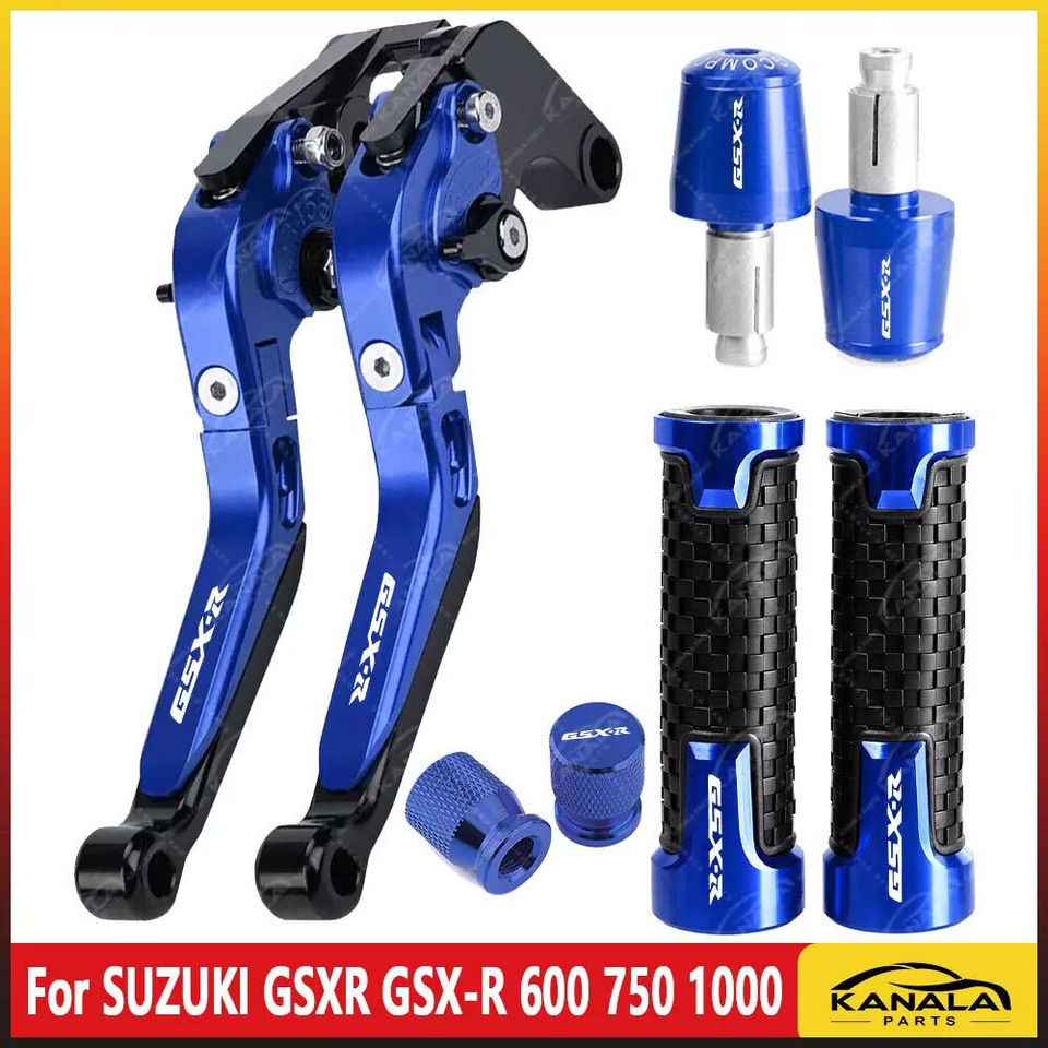 For SUZUKI GSXR 600 750 1000 CNC Handle Grips Cap Brake Clutch Levers ...