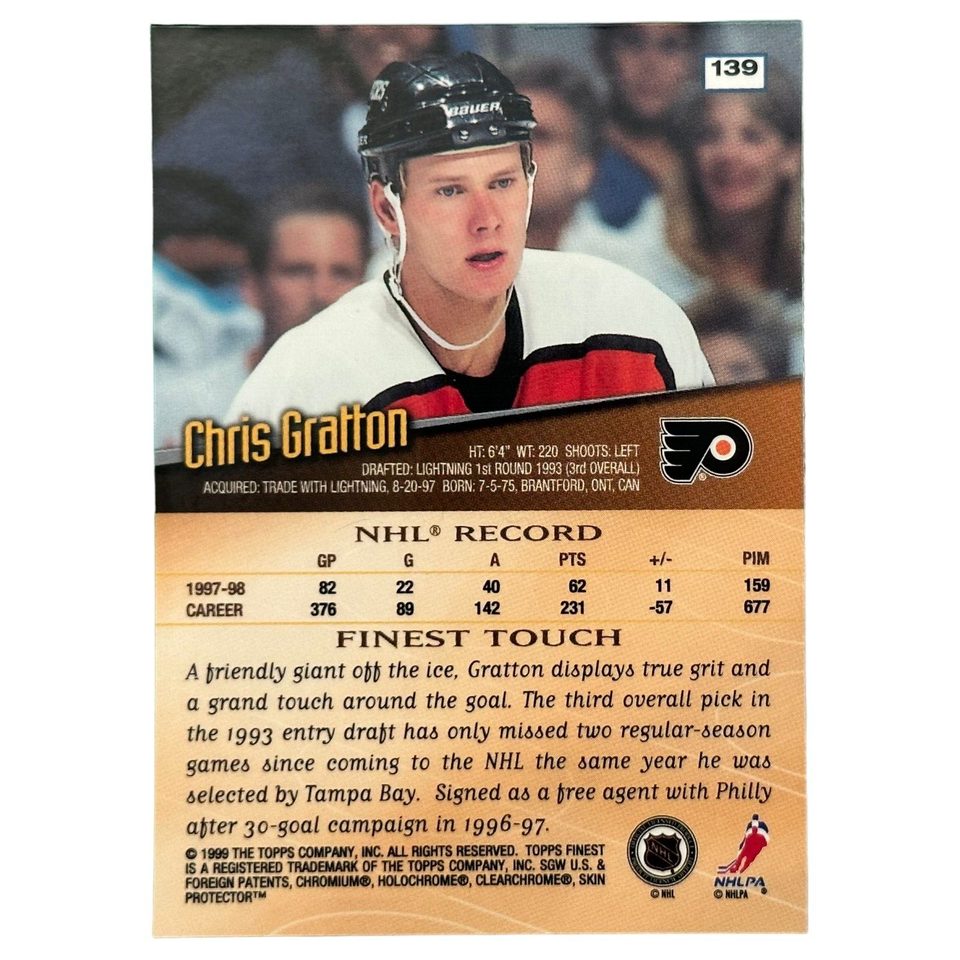 1998-99 Topps Finest ! Chris Gratton | eBay