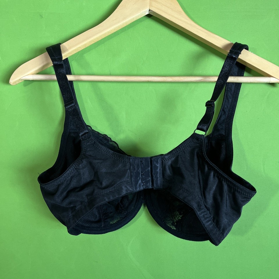 34D Breezies Full Coverage Underwire Lace Bra Black UltimAir Lining ...