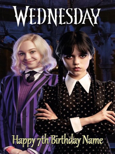 WEDNESDAY ADDAMS REAL EDIBLE ICING CAKE TOPPER PARTY IMAGE FROSTING ...
