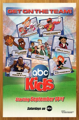 2002 ABC Kids Print Ad/Poster Power Rangers Kim Possible Disney Recess ...
