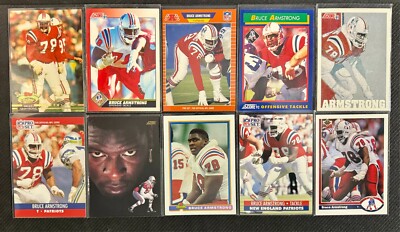 BRUCE ARMSTRONG ~ 10x NFL Football Card Lot [NEW ENGLAND PATRIOTS] 6x ...