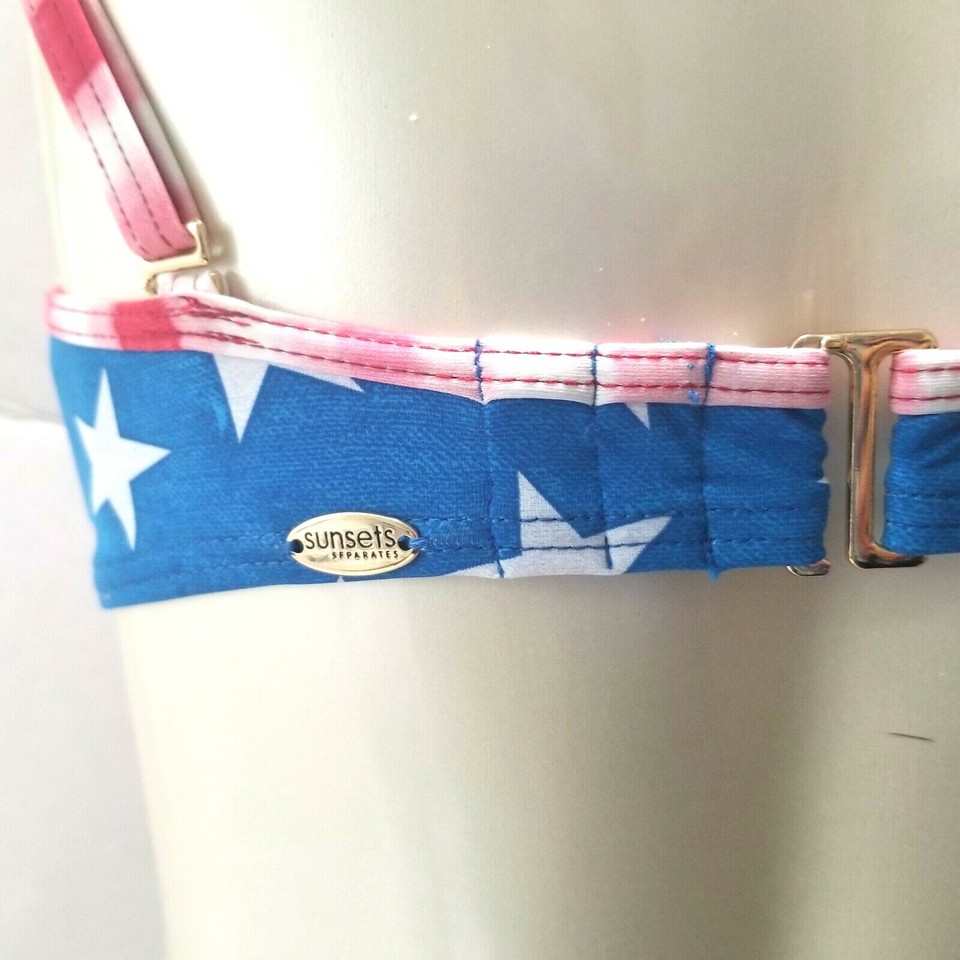 Sunsets Icon Twist Swim Suit Born Free /4th Of July Top Size 40E/38F ...