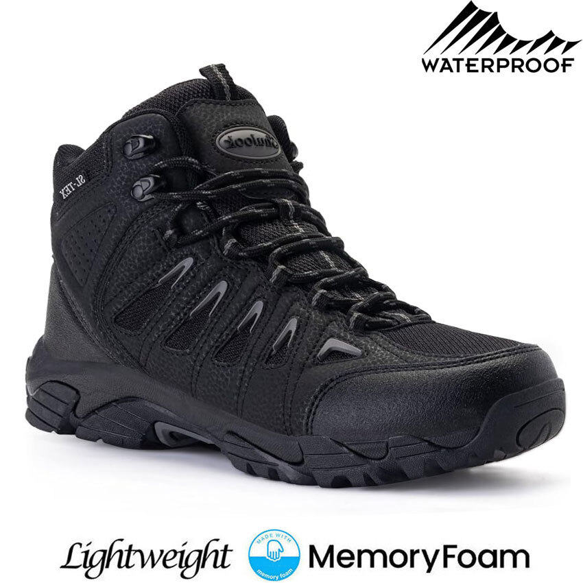 Mens Waterproof Walking Hiking Boots MEMORY FOAM Ankle Running Trainers ...