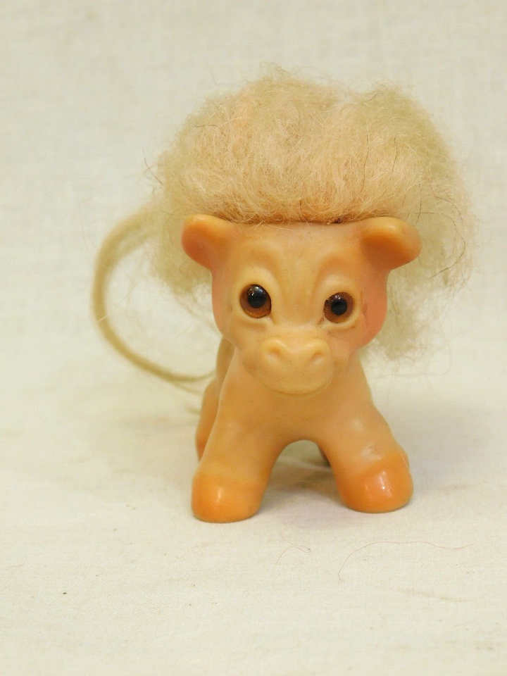 RARE Vintage Dam Things Troll Horse Pony 1964 Amber Eyes - Pink Cheeks ...