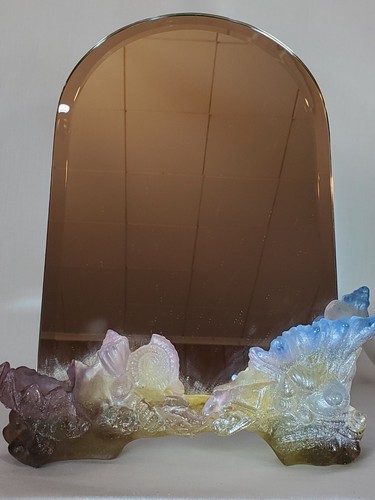 DAUM FRENCH VANITY MIRROR PATE DE VERRE | eBay