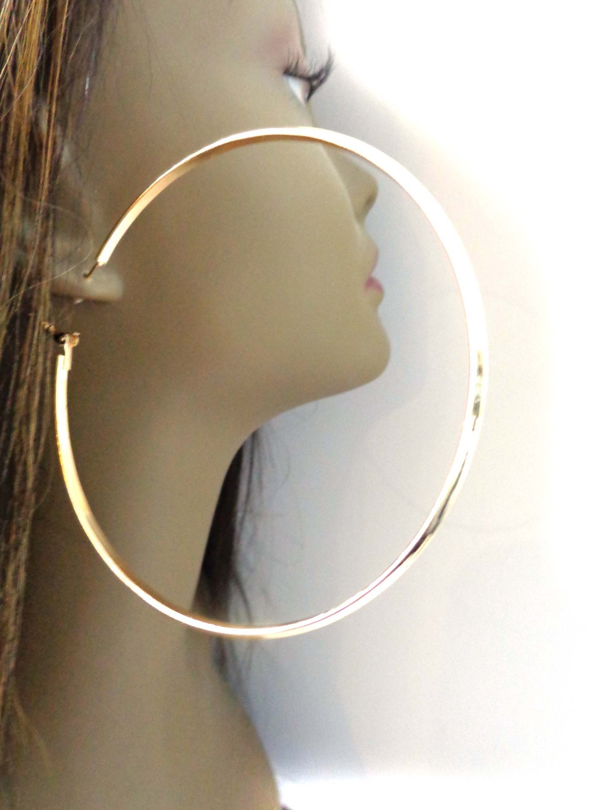 LARGE HOOP EARRINGS CLASSIC HOOP EARRINGS GOLD OR SILVER TONE 4 INCH ...