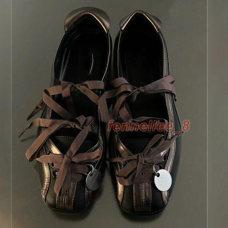 Women Flat Ballet Bowling Shoes Bowknot Loafers Shoes Flat Mary Jane ...