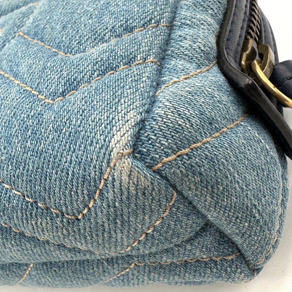 GUCCI Cosmetic Pouch Denim Marmont GG Purse Authentic | eBay