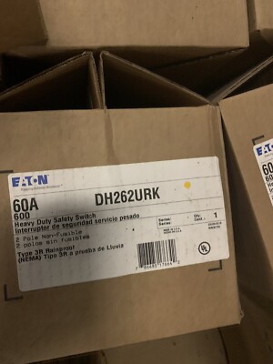 EATON DH262URK HEAVY DUTY SAFETY SWITCH 60A 600V 2 POLE NON FUSIBLE | eBay