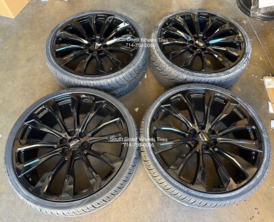 26" inch FR203 New Escalade GMC Yukon Sierra BLACK WHEELS TIRES Tahoe ...