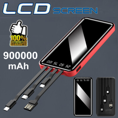 900000mAh Portable Power Bank USB External Battery Backup Charger For ...