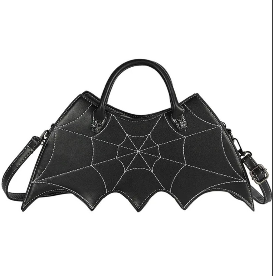 Batwing Spider Web Purse Crossbody Bag Handbag Goth Gothic Halloween ...