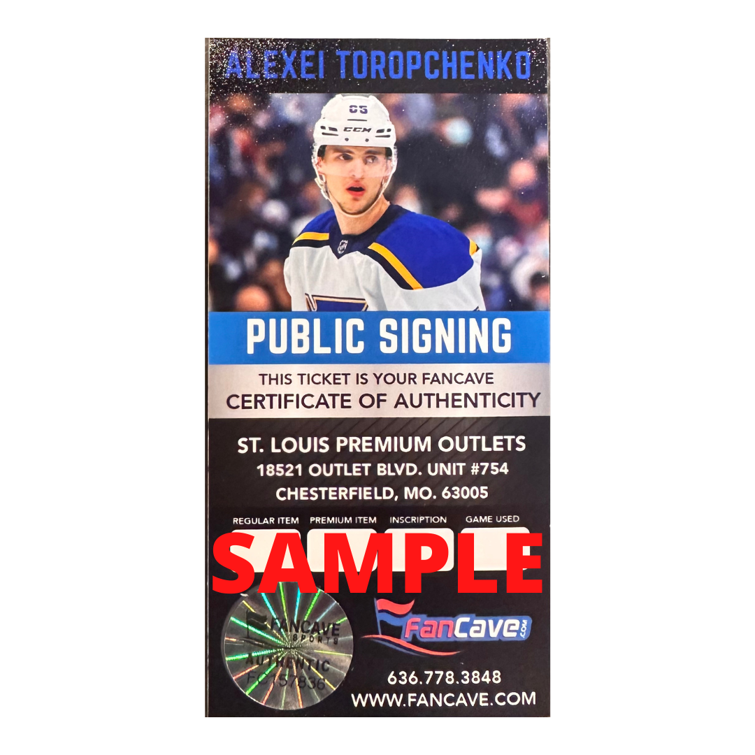 Alexei Toropchenko St Louis Blues Autographed Logo Puck - Fan Cave COA ...
