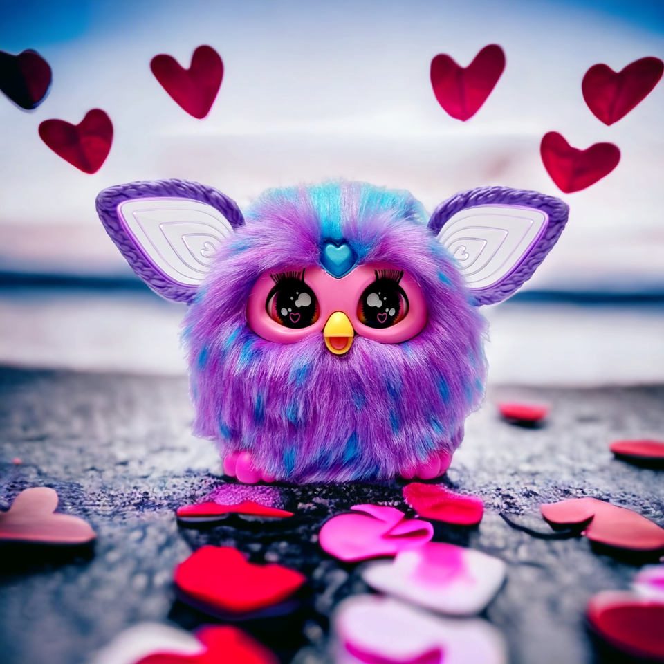 Purple furby 2023 emoto tronic interactive plush toy purple fur NEW IN ...