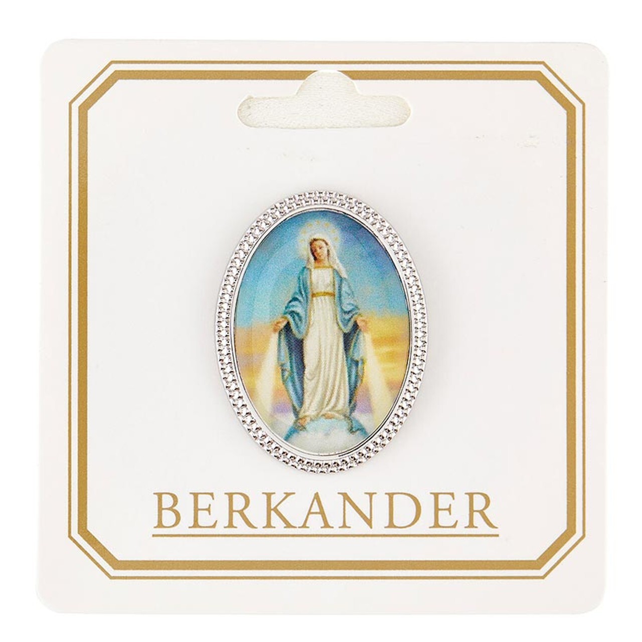 Our Lady of Grace Lapel Pin Brooch Blessed Mother Mary 1.25" Berkander ...