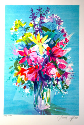 Claude Mars - Original Print - Lithograph - Multicolored Bouquet 2 ...