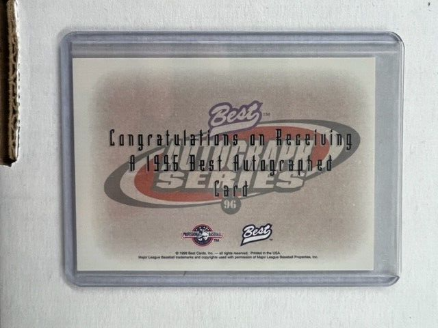 1996 BEST AUTOGRAPHED AUTO MINOR LEAGUE TOP 100 CARD JEREMY BLEVINS | eBay