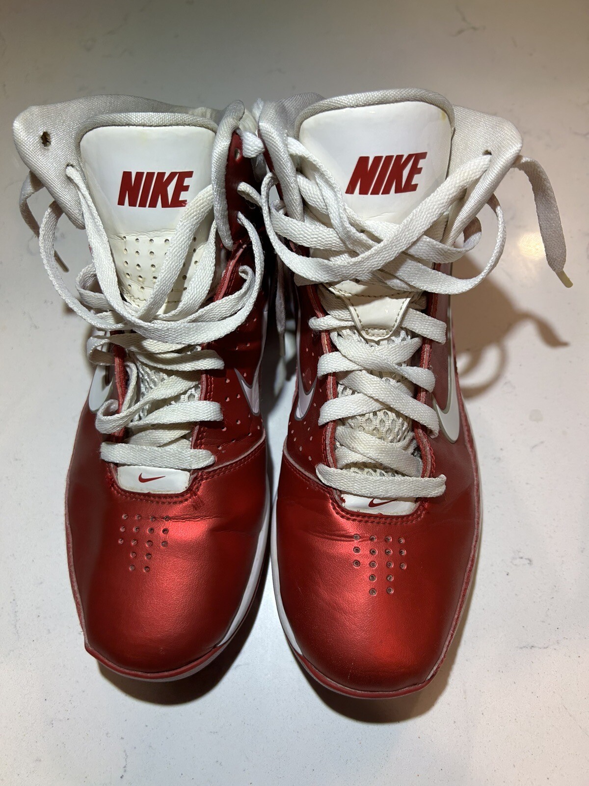 NIKE Air Max Hyped TB Basketball Shoes Size 8 Red Whi… - Gem