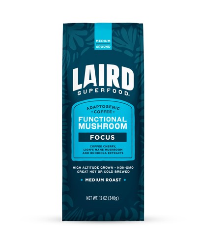 Laird Superfood Focus Coffee, Medium Roast Ground Coffee Infused with ...