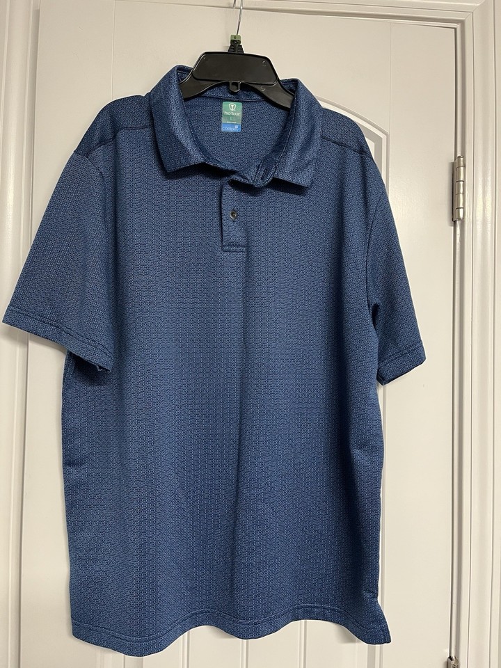 PRO TOUR COOLPLAY GOLF BLUE Shirt Men Large Polo Performance Stretch ...
