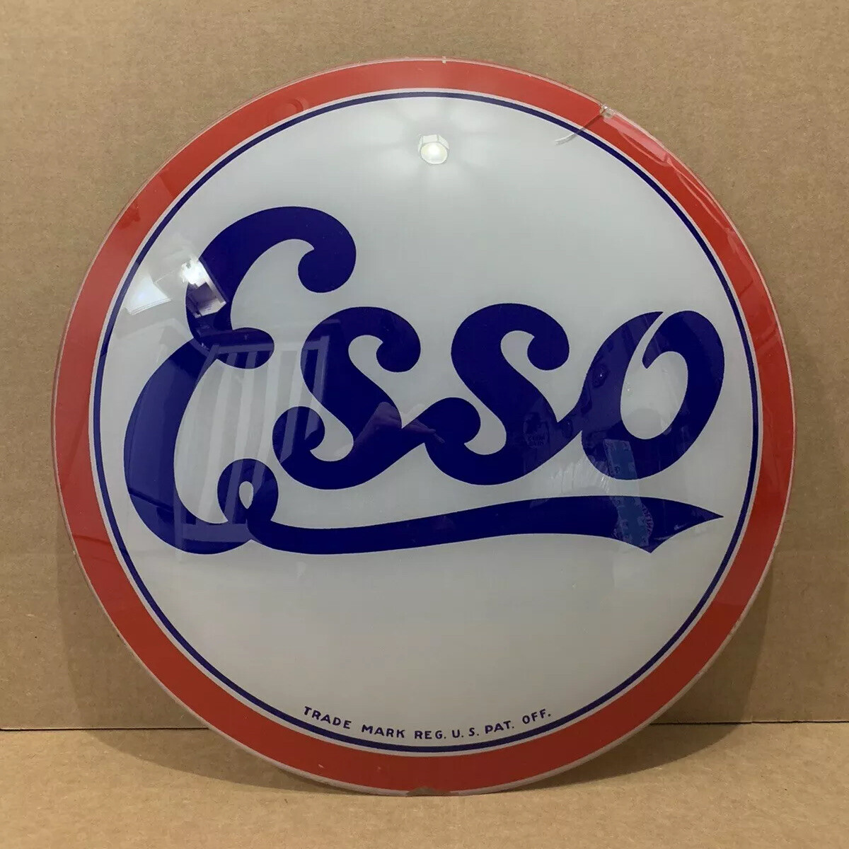 Vintage Esso Gas Pump Globe Light Glass Lens Service Station Garage Oil ...