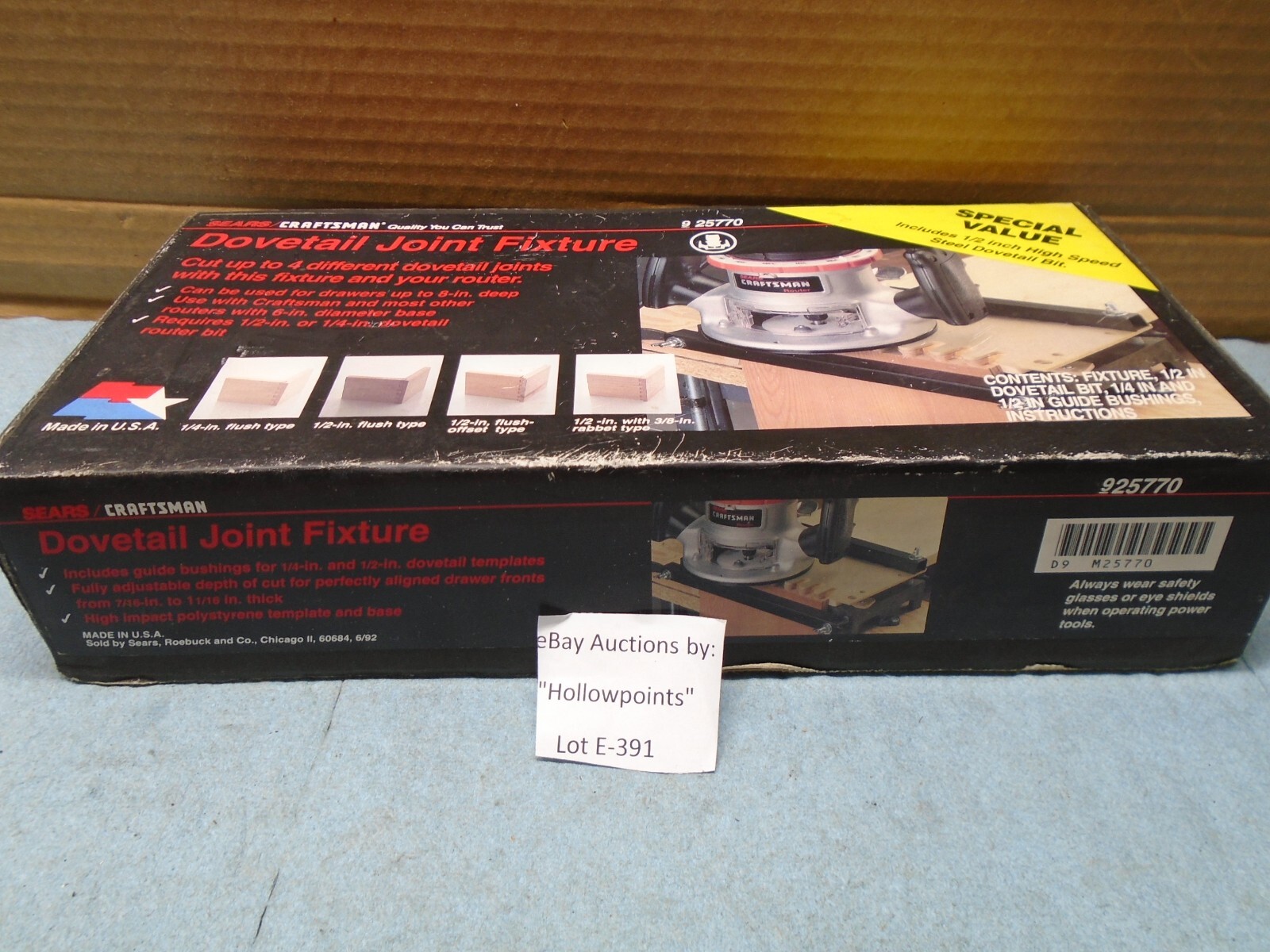 Craftsman USA 9-25770 Dovetail Joint Fixture for Router NOS w/ Bit ...