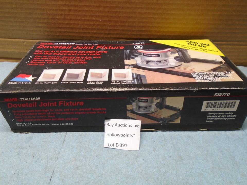 Craftsman USA 9-25770 Dovetail Joint Fixture for Router NOS w/ Bit ...