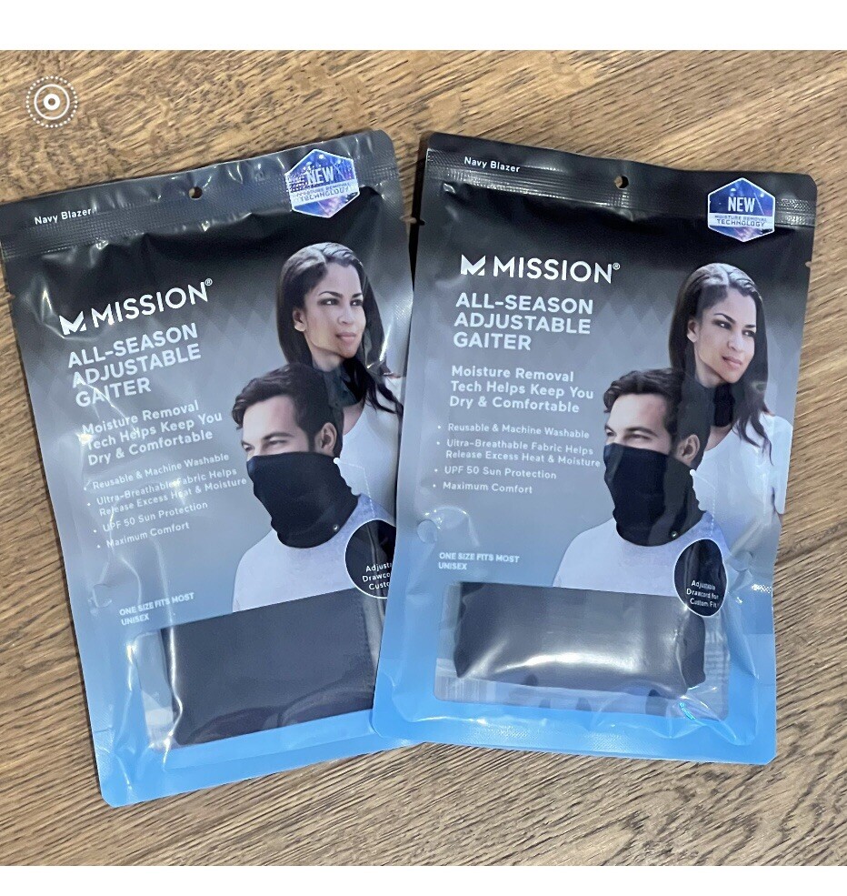 NIP LOT Of 2 Mission All-Season Adjustable Neck Gaiter Face Mask | eBay