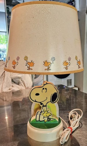 Vintage 1980s Snoopy Woodstock with Rainbow Nursery Lamp Peanuts | eBay