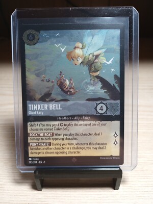 Disney Lorcana Tinker Bell Giant Fairy 193/204 Super Rare COLD FOIL NM ...