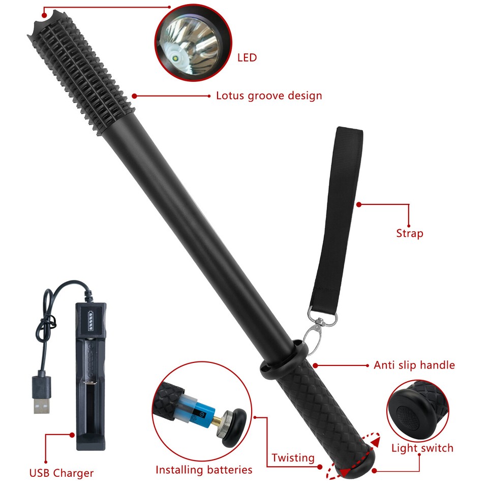 99000000lm Baseball LED Flashlight Police Security Torch Baton Lamp ...