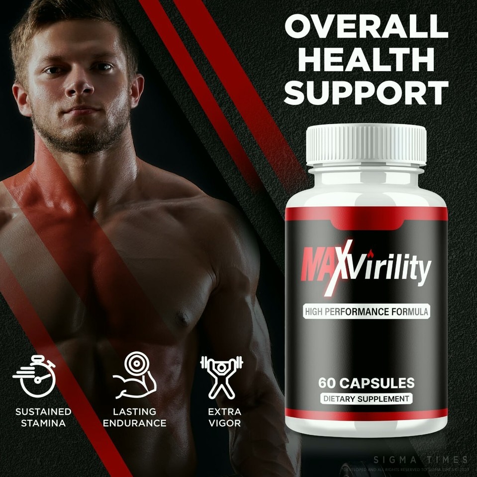 Max Virility Male Health Pills to Boost Stamina and Energy Levels 60ct ...
