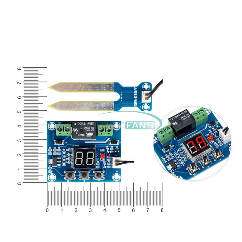 DC 12V Humidity Controller XH-M214 Soil Sensor Irrigation LED Display ...