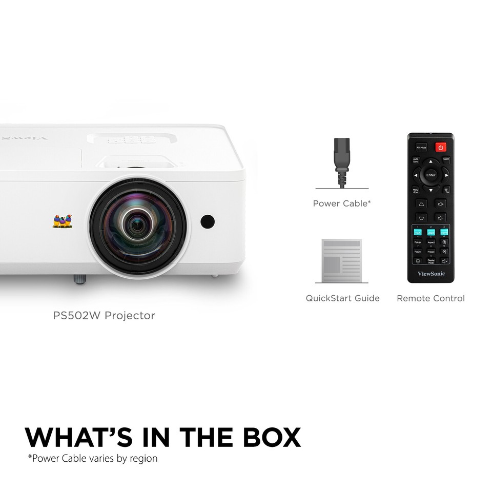 ViewSonic PS502W 4000 Lumens WXGA Short Throw Projector (CR) | eBay