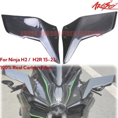 For Kawasaki Ninja H2 H2R 2015-2023 Carbon Fiber Spoiler Winglets Air ...